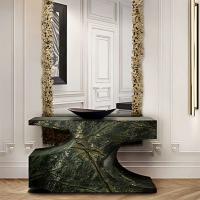 China Modern Luxury Living Room Coffee Table Stainless Steel Wood Irregular Angle Console for sale