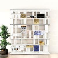 China Multi Layer Partition Solid Wood Bookcase Modern Office Furniture Creative Drawer Display Shelf for sale