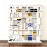 China Multi Layer Partition Solid Wood Bookcase Modern Office Furniture Creative Drawer Display Shelf for sale