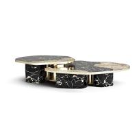 China Stainless Steel Light Luxury Marble Combination Coffee Table Modern Home for sale