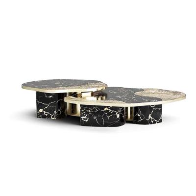 China Stainless Steel Light Luxury Marble Combination Coffee Table Modern Home for sale