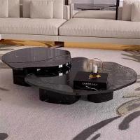 China Stainless Steel Light Luxury Marble Combination Coffee Table Modern Home for sale