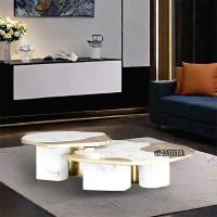China Stainless Steel Light Luxury Marble Combination Coffee Table Modern Home for sale