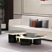 China Stainless Steel Light Luxury Marble Combination Coffee Table Modern Home for sale
