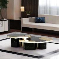 China Stainless Steel Light Luxury Marble Combination Coffee Table Modern Home for sale