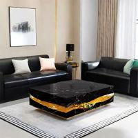 China Light Luxury Marble Coffee Table Creative Square Stainless Steel Design for sale