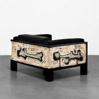 China Creative Solid Wood Carved Velvet Single Sofa Chair for Living Hall Villa Apartment for sale
