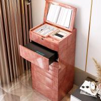 China Solid Wood Jewelry Cabinet Fingerprint Lock Light Luxury Foldable Storage Modern Design for sale