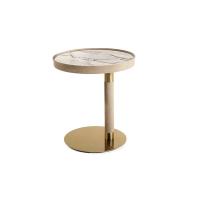 China Marble Birch Wood Coffee Table Rotating Drawer Wabi Sabi Movable Design for sale