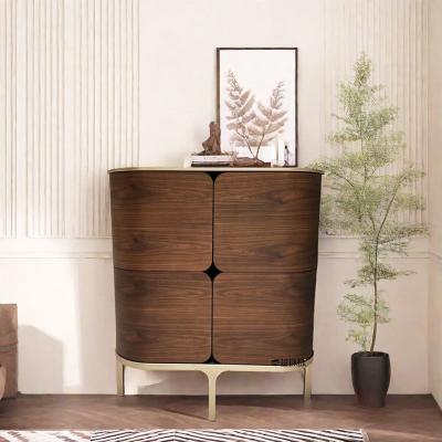 China Large Capacity Solid Wood Side Cabinet Italian High End Living Room Storage Function for sale