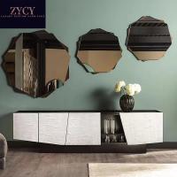 China Toughened Glass Storage Cabinet Solid Wood TV Stand Villa Hall Home Design for sale