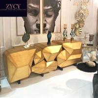 China Premium Solid Wood Metal Side Cabinet Custom Irregular Multi Drawer Storage Luxury Living Room for sale