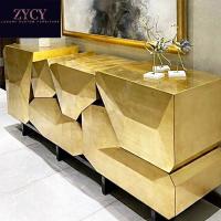 China Premium Solid Wood Metal Side Cabinet Custom Irregular Multi Drawer Storage Luxury Living Room for sale