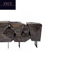 China Premium Solid Wood Metal Side Cabinet Custom Irregular Multi Drawer Storage Luxury Living Room for sale