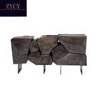 China Premium Solid Wood Metal Side Cabinet Custom Irregular Multi Drawer Storage Luxury Living Room for sale