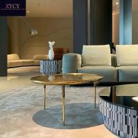 China Italian Small Round Pure Copper Coffee Table Modern High Grade Combination for sale