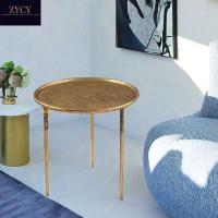 China Italian Small Round Pure Copper Coffee Table Modern High Grade Combination for sale