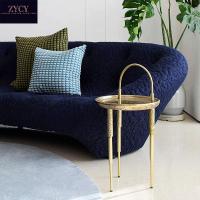 China Italian Small Round Pure Copper Coffee Table Modern High Grade Combination for sale