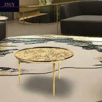 China Italian Small Round Pure Copper Coffee Table Modern High Grade Combination for sale