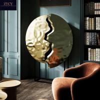 China Moon Corrugated Stainless Steel Solid Wood Wine Cabinet Creative Design for sale