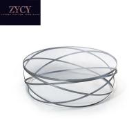 China Gold Stainless Steel Nesting Coffee Table Tempered Glass Top Side Table for sale