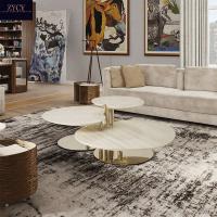 China Villa Modern Coffee Table High Low Combination Stainless Steel Marble Italian Luxury Style for sale