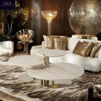 China Villa Modern Coffee Table High Low Combination Stainless Steel Marble Italian Luxury Style for sale
