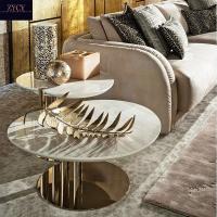China Villa Modern Coffee Table High Low Combination Stainless Steel Marble Italian Luxury Style for sale