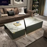 China Rectangular Metal Marble Coffee Table Creative Designer High End Modern for sale