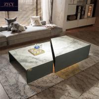 China Rectangular Metal Marble Coffee Table Creative Designer High End Modern for sale