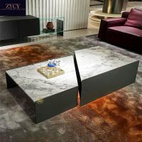 China Rectangular Metal Marble Coffee Table Creative Designer High End Modern for sale