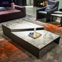 China Rectangular Metal Marble Coffee Table Creative Designer High End Modern for sale