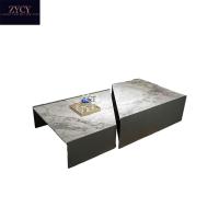 China Rectangular Metal Marble Coffee Table Creative Designer High End Modern for sale