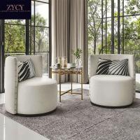 China Genuine Leather Italian Modern Designer Single Sofa Chair High End Back for Villa Living Room for sale