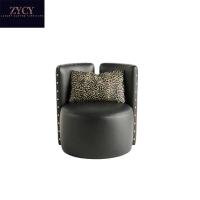 China Genuine Leather Italian Modern Designer Single Sofa Chair High End Back for Villa Living Room for sale