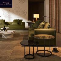 China Italian Designer Modern Round Coffee Table Brass Acrylic Metal Material for sale