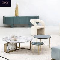 China Villa Hotel Designer Marble Coffee Table Metal Material Italian High End Luxury for sale
