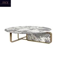 China Villa Hotel Designer Marble Coffee Table Metal Material Italian High End Luxury for sale