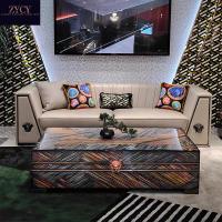 China Modern Villa Metal Coffee Table Rectangular Solid Wood Painted Finish Design for sale