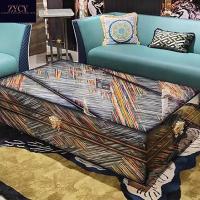 China Modern Villa Metal Coffee Table Rectangular Solid Wood Painted Finish Design for sale