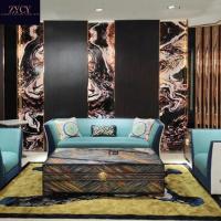 China Modern Villa Metal Coffee Table Rectangular Solid Wood Painted Finish Design for sale