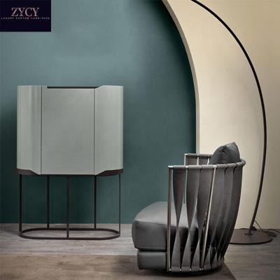 China Leisure Customized High End Single Sofa Chair Metal Design for Villa Living Room for sale