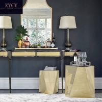 China Polygon Marble Metal Coffee Table Modern Italian Hotel Villa Decor Design for sale