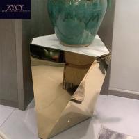 China Polygon Marble Metal Coffee Table Modern Italian Hotel Villa Decor Design for sale