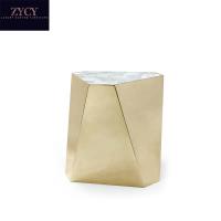 China Polygon Marble Metal Coffee Table Modern Italian Hotel Villa Decor Design for sale
