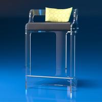 China Transparent Acrylic Velvet Bar Stool Modern Commercial Cafe Hotel Nordic Dining for sale