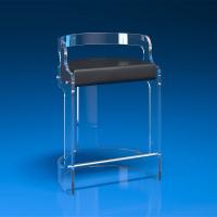 China Transparent Acrylic Velvet Bar Stool Modern Commercial Cafe Hotel Nordic Dining for sale