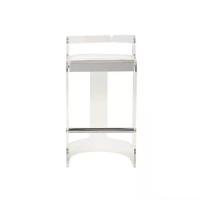 China Transparent Acrylic Velvet Bar Stool Modern Commercial Cafe Hotel Nordic Dining for sale