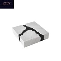 China Square Crack Pattern Italian Marble Coffee Table Movable Decorative Stone for sale