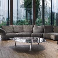 China Luxurious Mosaic Glass Coffee Table Stainless Steel Edge Designer Style for sale